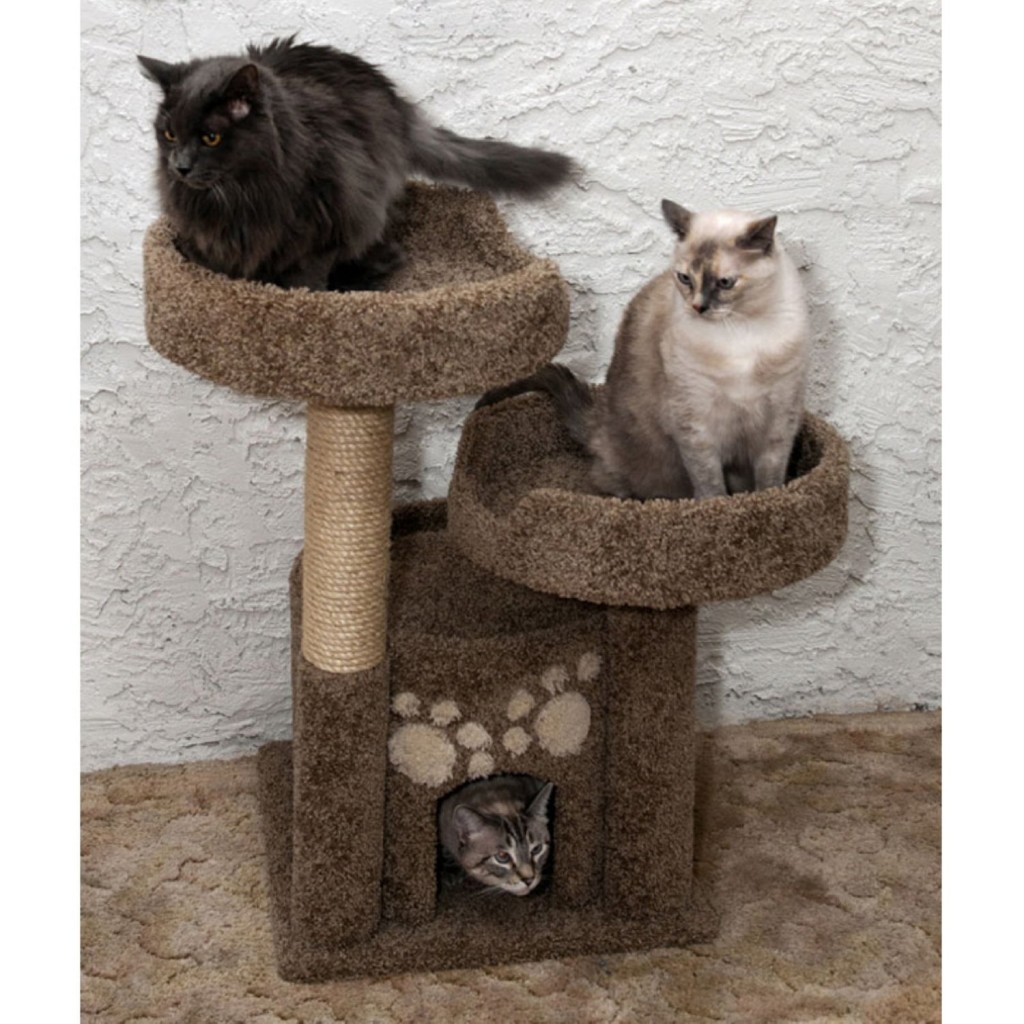 Sturdy Solid Wood Cat Tree for Multiple Cats
